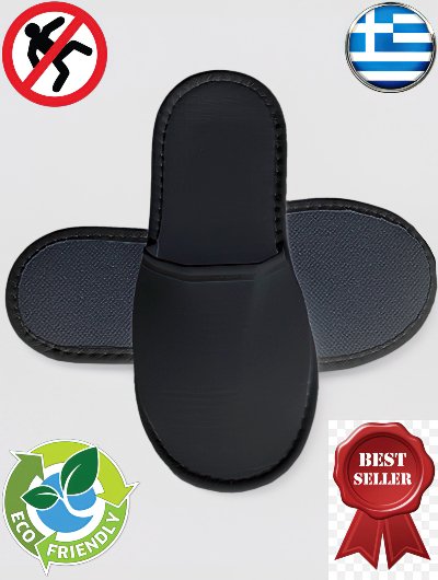 ATHENS eco friendly black (closed 30,00cm UNISEX) ANTIOΛΙΣΘΗΤΙΚΗ σολα ...